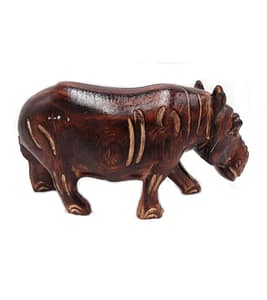 Wooden Hippo hand crafted by Artisans from AfriArtisan
